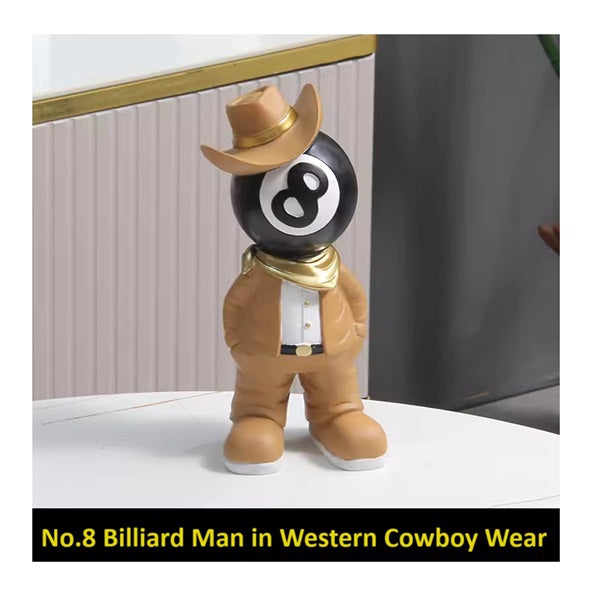 NV NO.8 BILLIARD BALL IN WESTERN COWBOY WEAR ORNAMENT – Madera SG